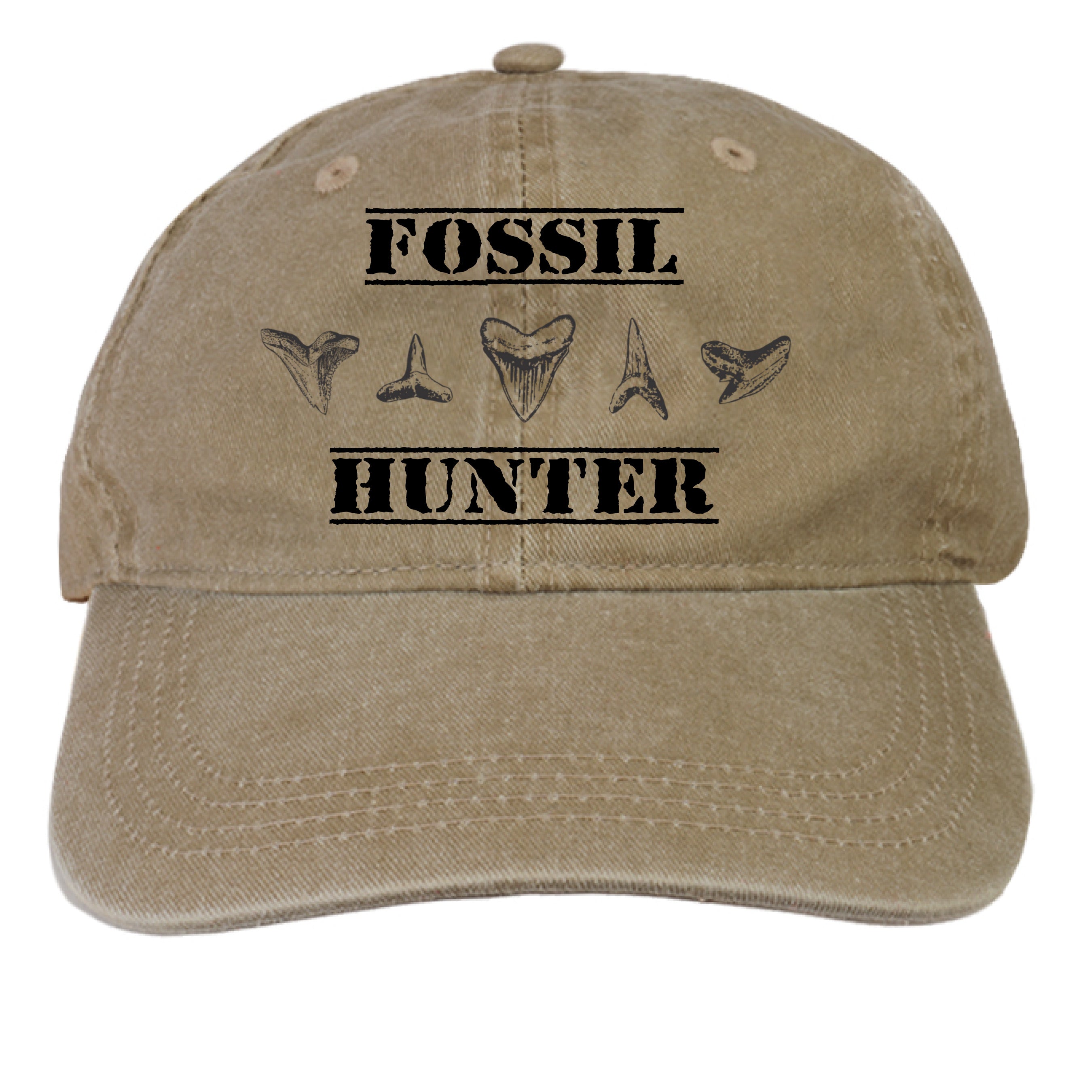 Fossil Hunter Hat with sharks teeth - fossil hunter ball cap - unique ...